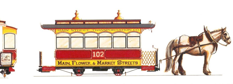 Designing Main Street USA - Town Square - Horse Drawn Streetcars ...